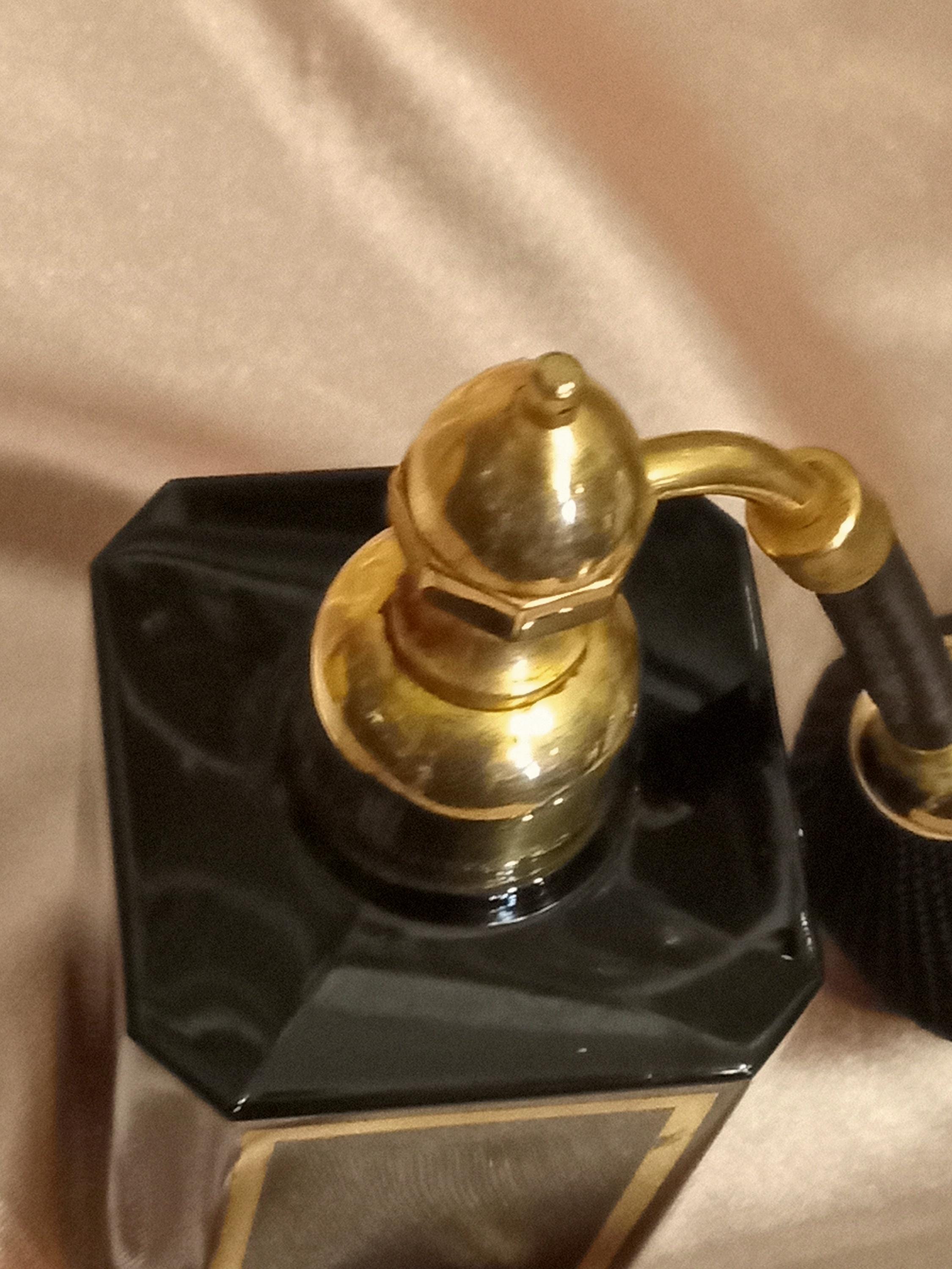 Art Deco Black and Gold Vintage Glass Perfume Bottle. Marcel Franck - Etsy