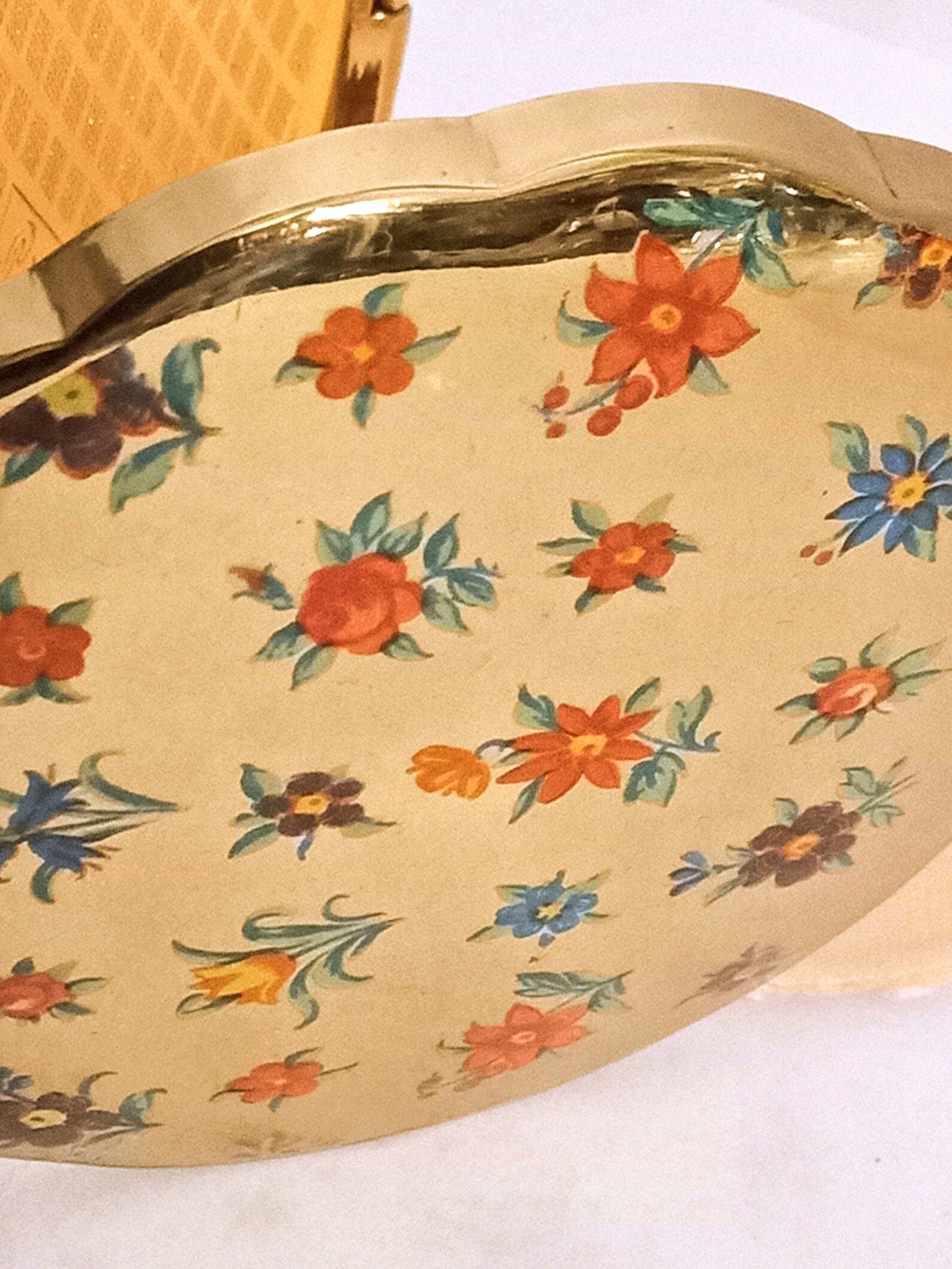 Iris Powder Compact, With Original Powder Puff, Unused, With Floral ...