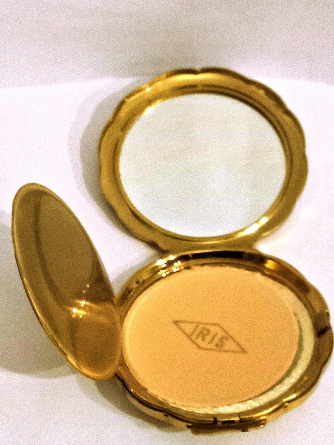 Iris Powder Compact, With Original Powder Puff, Unused, With Floral ...