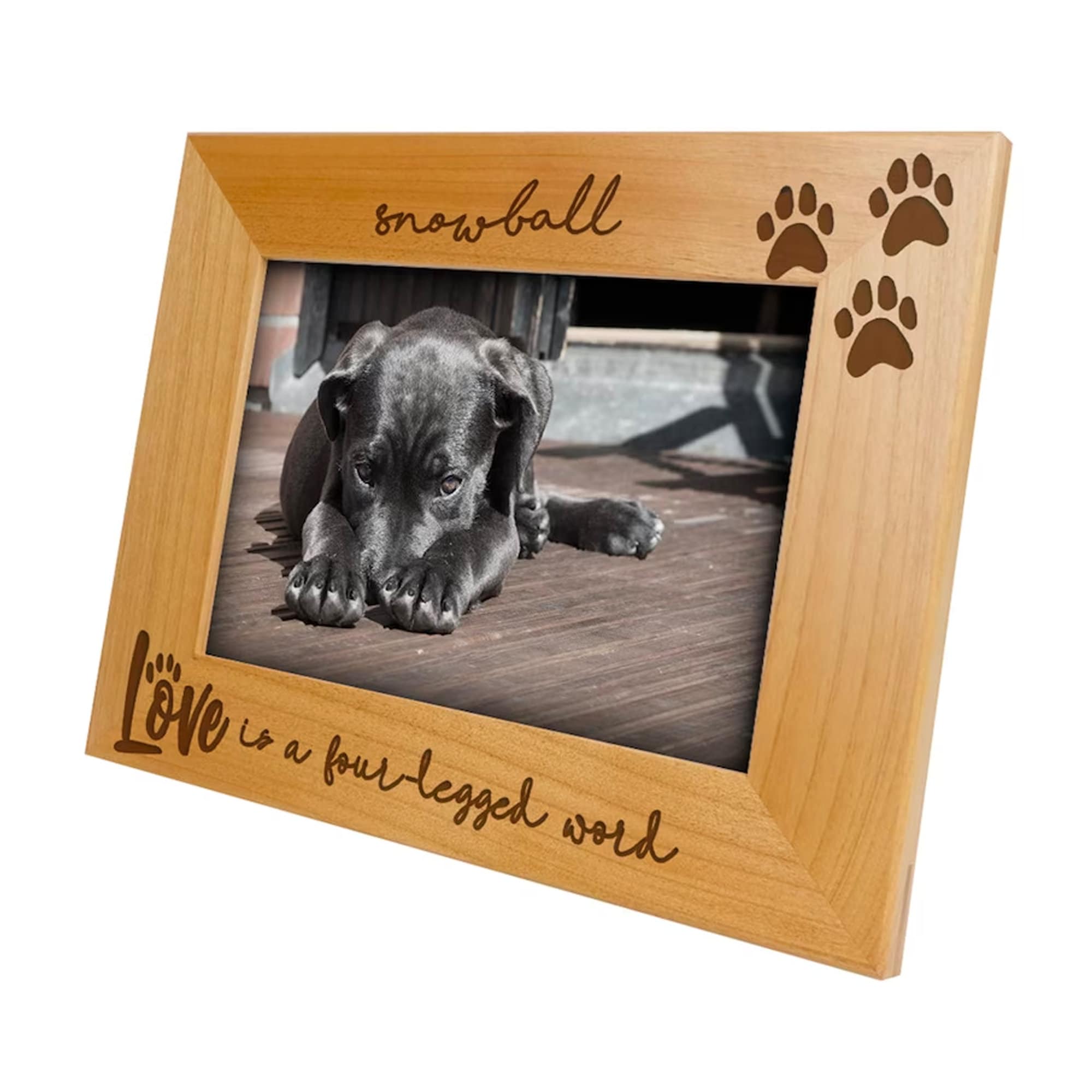 Custom Dog Photo Frame, Laser Engraved - Pet Loss Frame, Dog Mom Gift ...