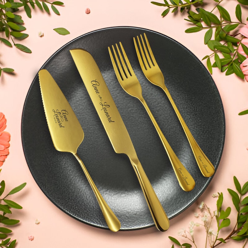 Gold Knife and Fork Set - Etsy
