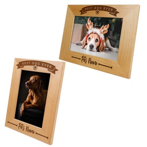 Custom Dog Photo Frame, Laser Engraved - Personalized Pet Picture Frame ...