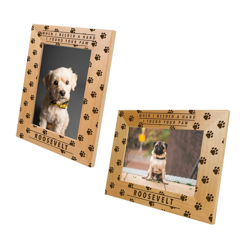 Custom Dog Photo Frame, Laser Engraved - Personalized Pet Picture Frame ...