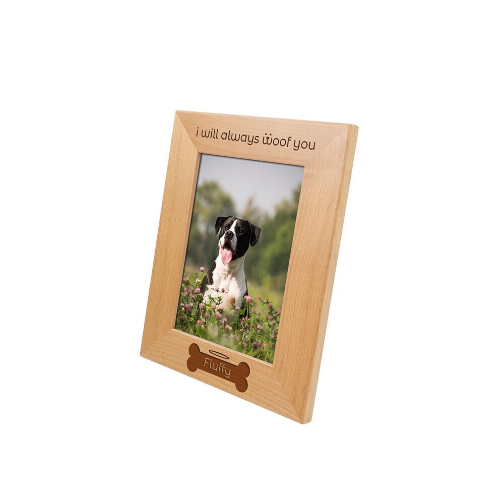 Custom Dog Photo Frame, Laser Engraved - Pet Loss Frame, Dog Mom Gift ...