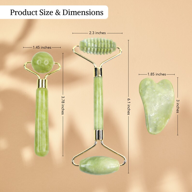 3-in-1 Custom Jade Gua Sha and Face Roller Set, Birth Flowers Design ...