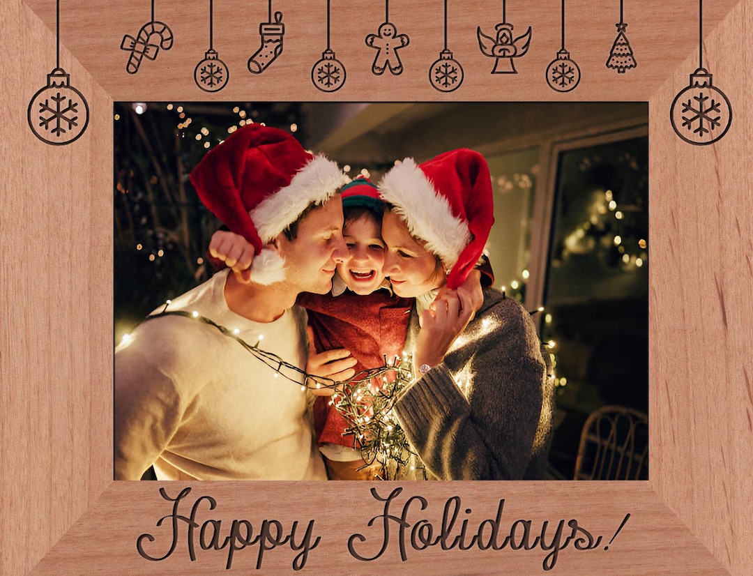 Custom Holiday Christmas Wooden Picture Frame, Holiday Picture Frame ...
