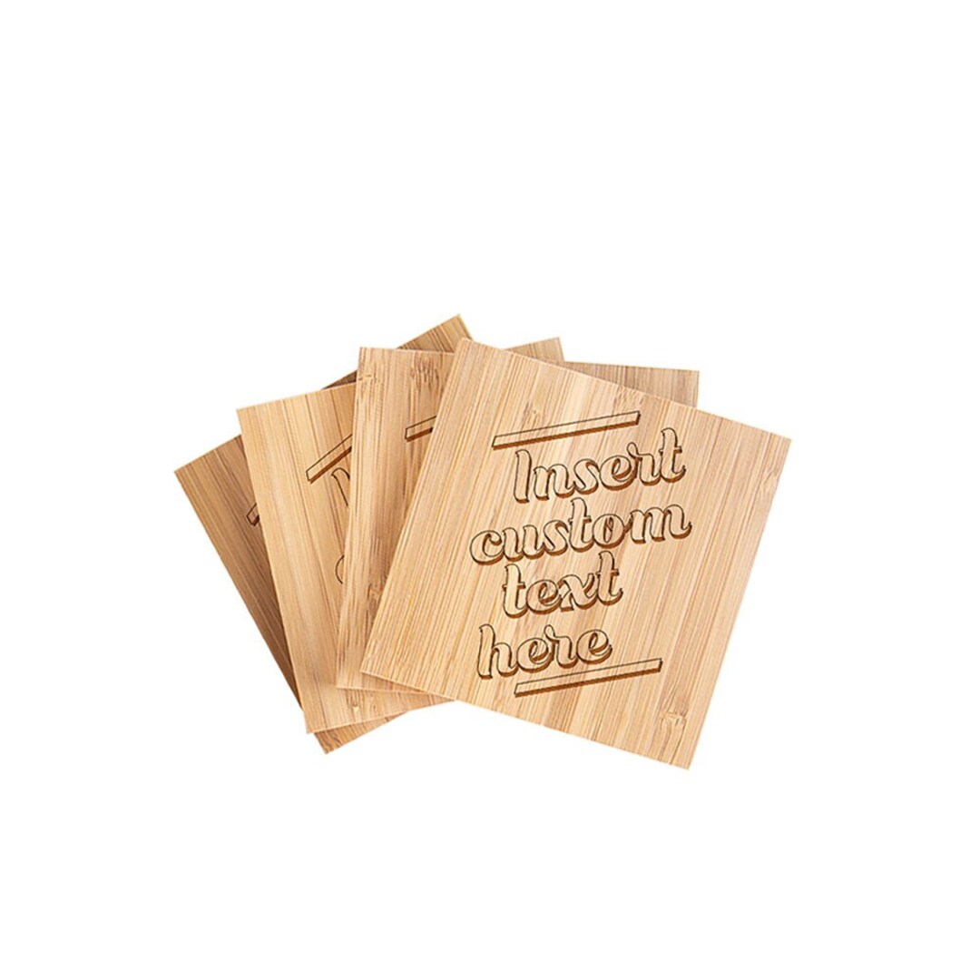 Personalized Quotes - Custom Coaster Set for Home, Laser Engraved, Set ...