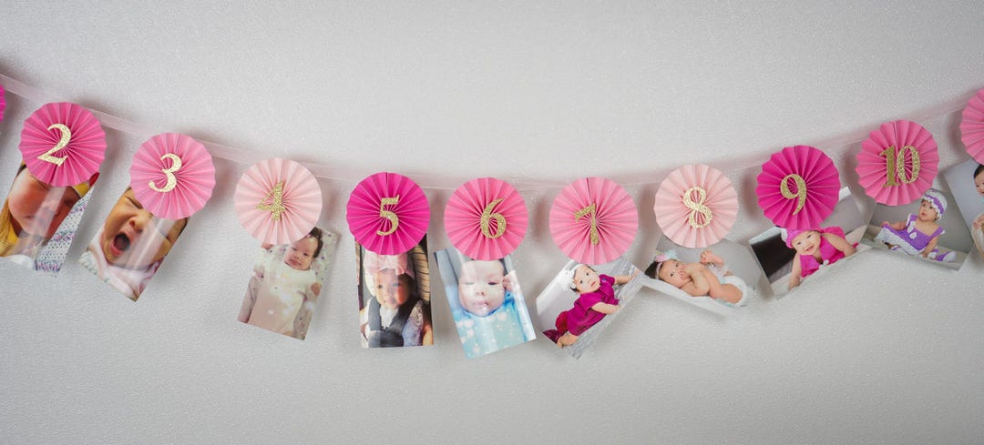 First Year Photo Banner,picture Banner Baby Photo Display,12 Month ...