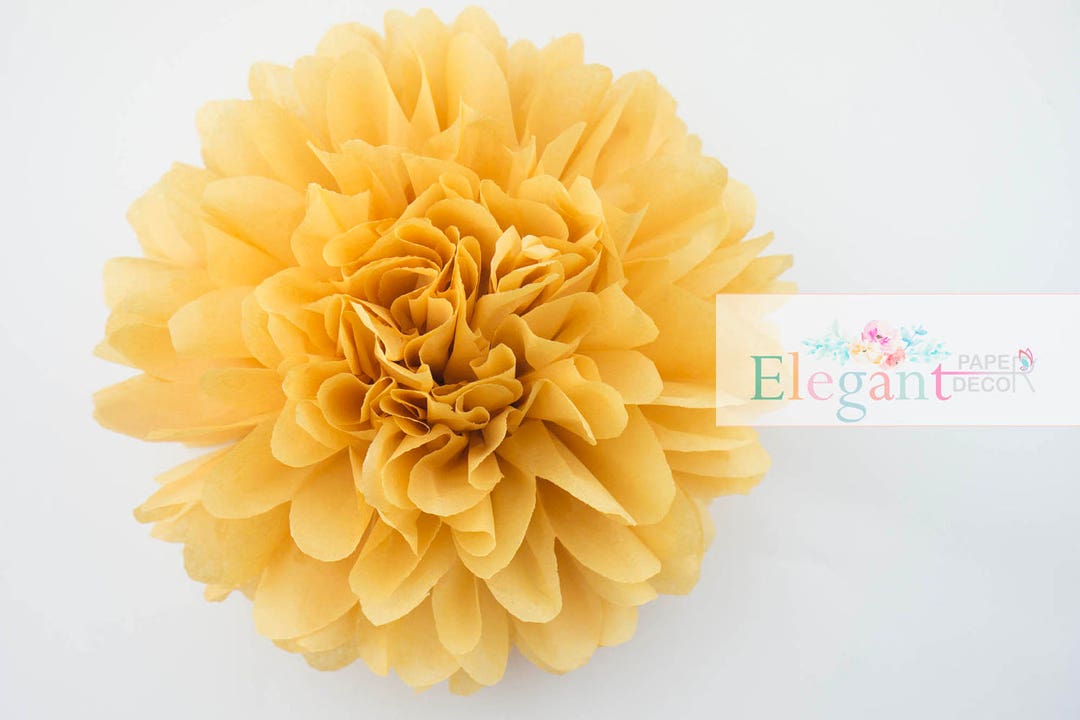 Harvest Gold L Pompoms/ Tissue Paper Pom/single Pompom/nursery Room ...