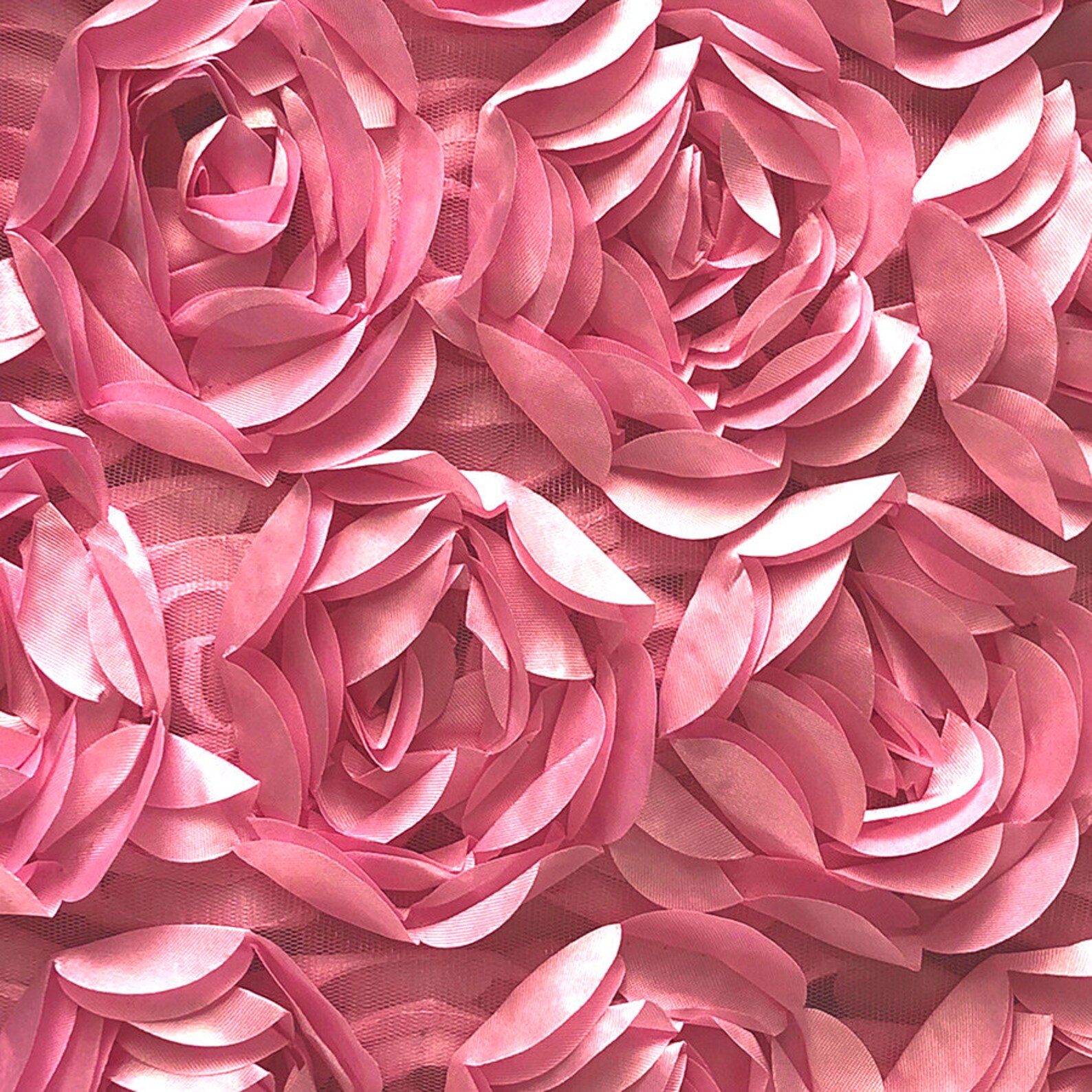 Dust Pink 3D Floral Fabric Peony Bouquet Fabric on Tulle 3D - Etsy