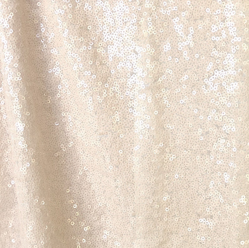 Ivory Sequin Fabric Glitz Full Sequins Fabric Ivory Full | Etsy