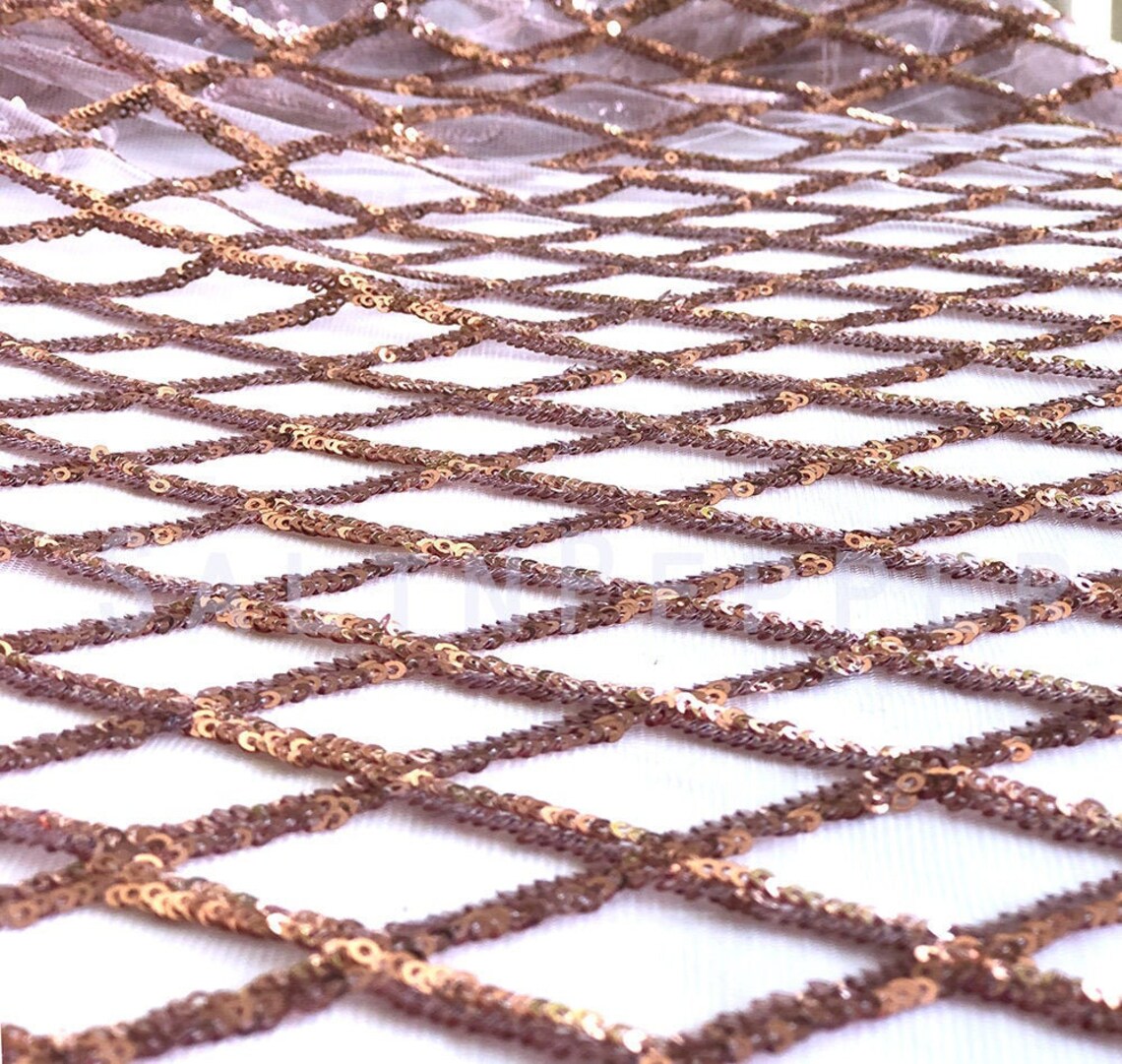 Diamond Sequin Fabric Rose Gold Gold Champagne Silver - Etsy