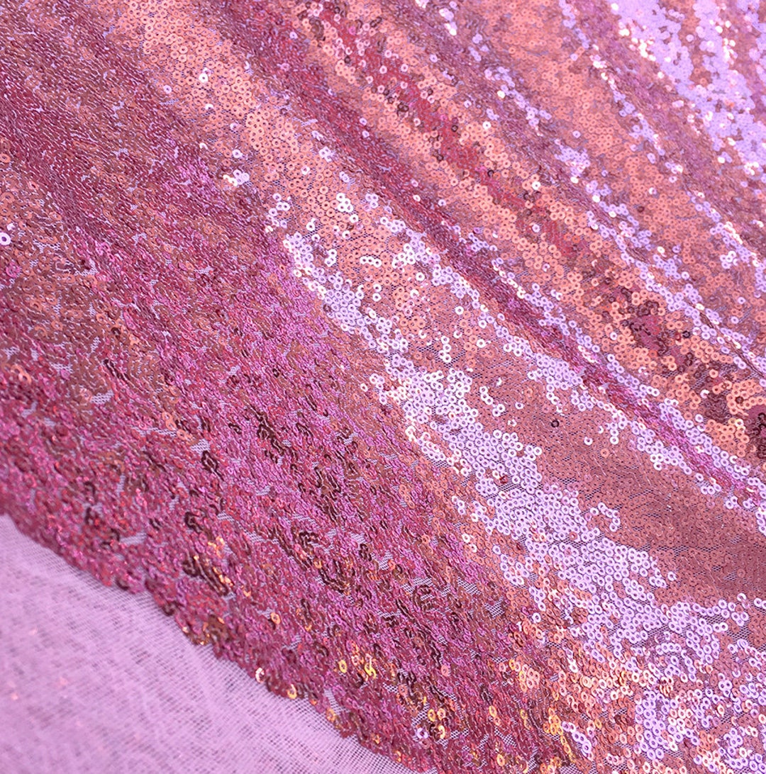 Pink Sequin Fabric, Glitter Full Sequins Fabric for Dress, Full Sequin ...