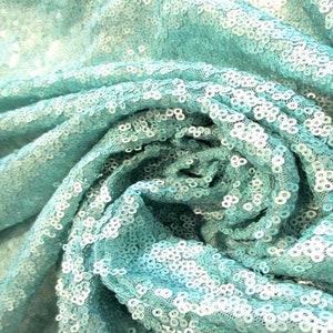 Mint Sequin Fabric, Glitters Sequins Fabric for Dress, Mint Green Full ...