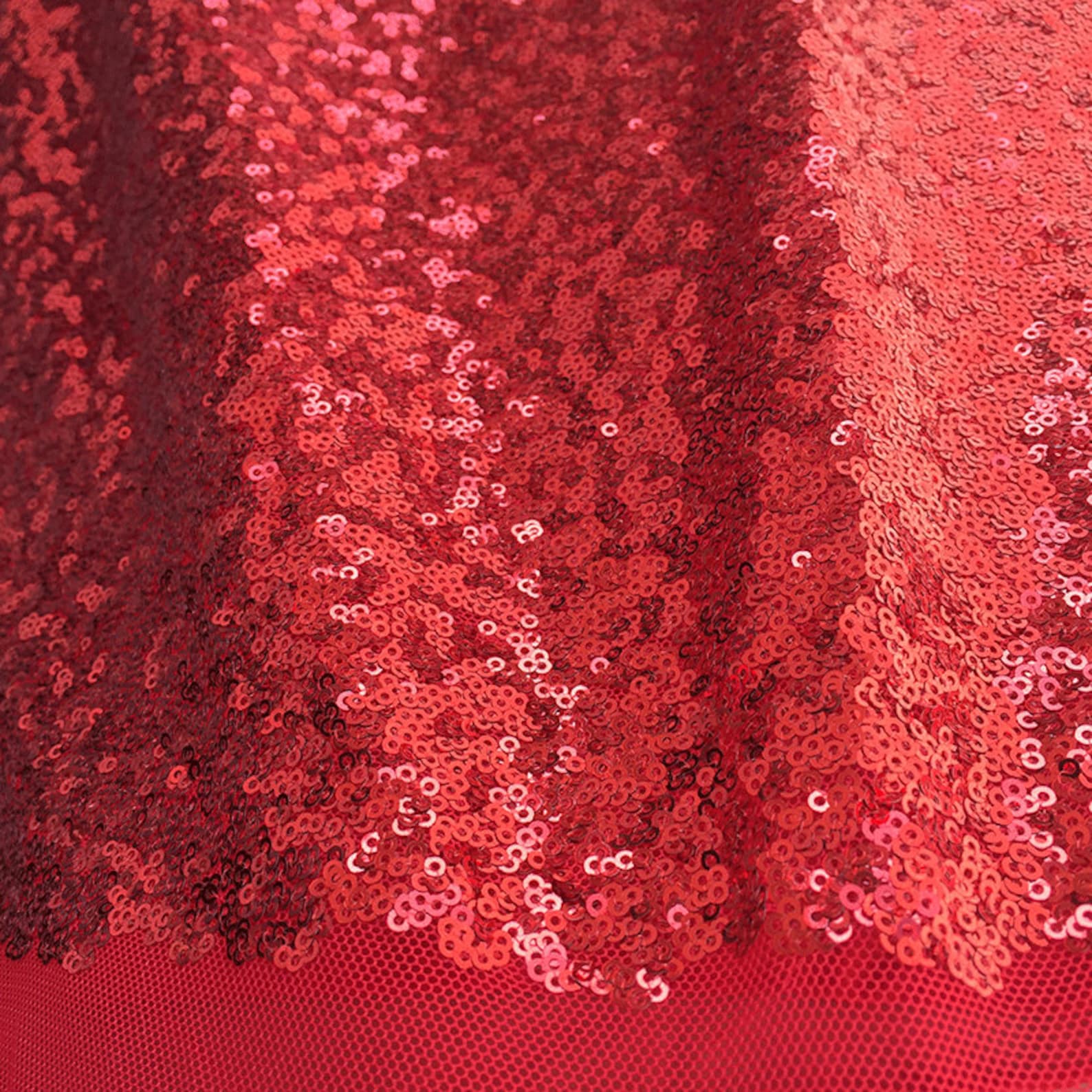 Tissu à paillettes rouges, paillettes pleines de paillettes sur tissu ...