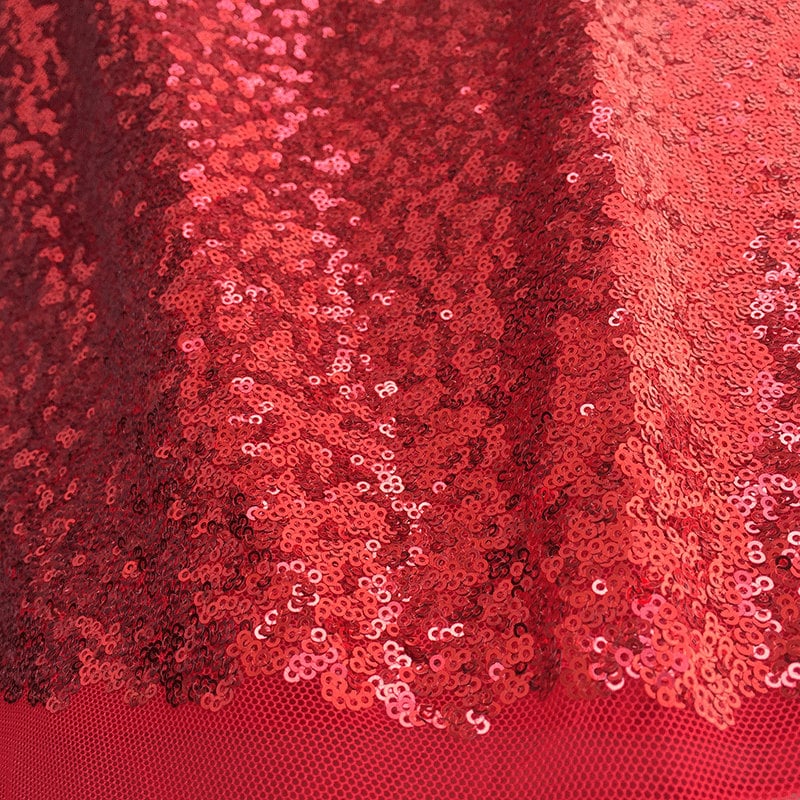 Red Sequin Fabric Glitz Full Sequins on Mesh Fabric Red - Etsy