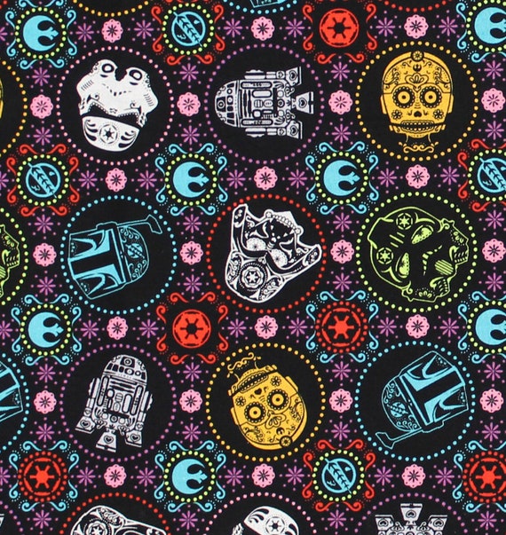 Star Wars Fabric Sugar Skull Cotton Fabric 100 Cotton Fabric by the Yard Etsy Canada