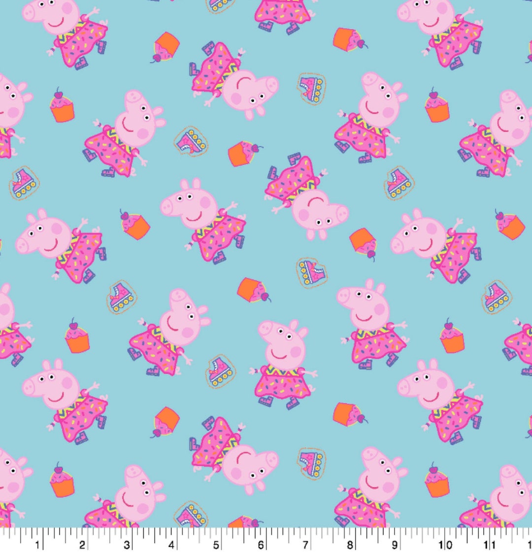 Peppa Pig 100% Cotton Fabric - Etsy