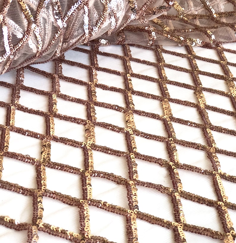 Silver Diamond Sequin Fabric Rose Gold Gold Champagne | Etsy