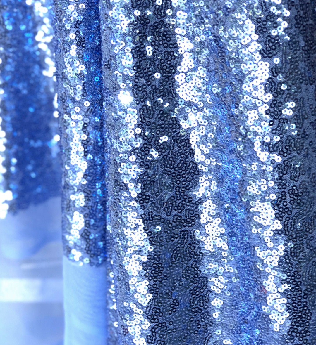 Periwinkle Blue Sequin Fabric, Sequins Fabric for Dress, Something Blue ...