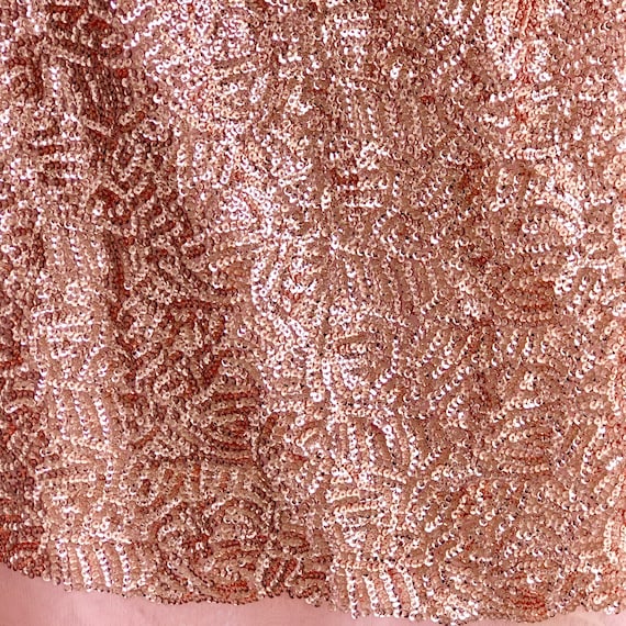 Rose Gold Seaweed Sequins Fabric 3D Rose Gold Sequins Rose | Etsy