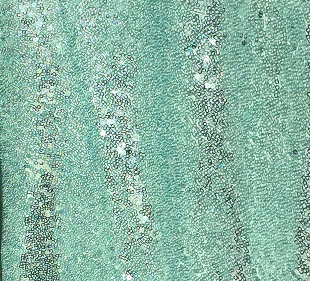 Mint Sequin Fabric, Glitters Sequins Fabric for Dress, Mint Green Full ...