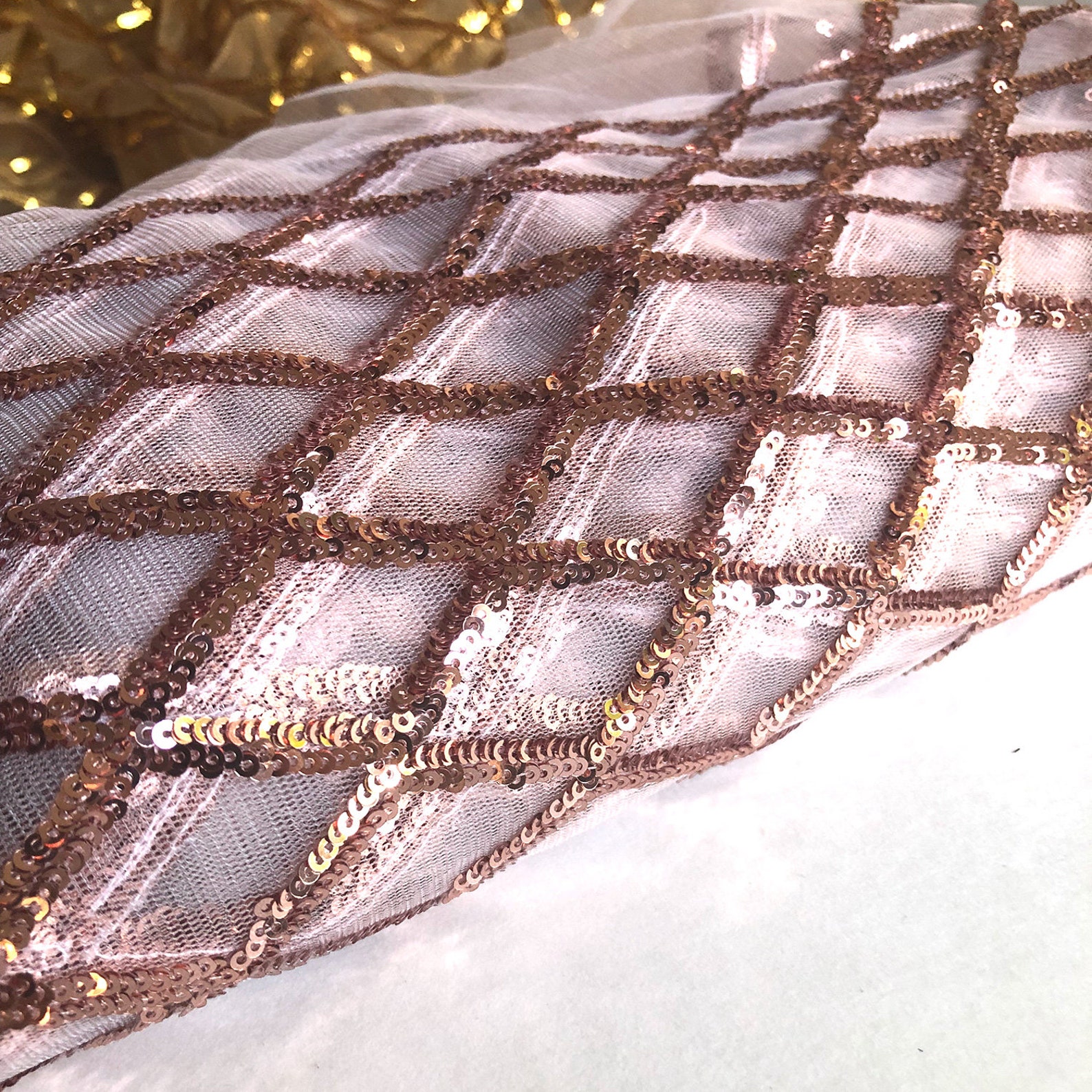 Diamond Sequin Fabric Rose Gold Gold Champagne Silver - Etsy
