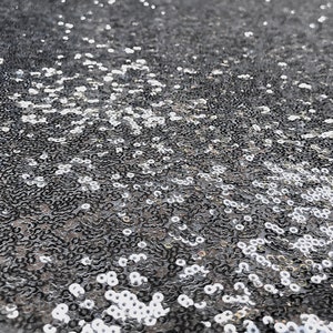 Gunmetal Sequin Fabric, Glitters Sequins Fabric, Gunmetal Dark Grey ...