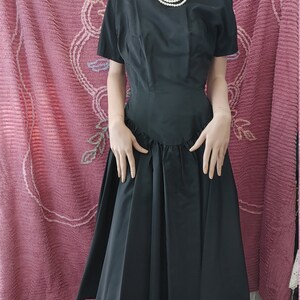 Designer Anne Fogarty, 1950s 'new Look' Black Taffeta Cocktail, Swing ...