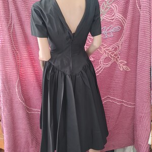 Designer Anne Fogarty, 1950s 'new Look' Black Taffeta Cocktail, Swing ...