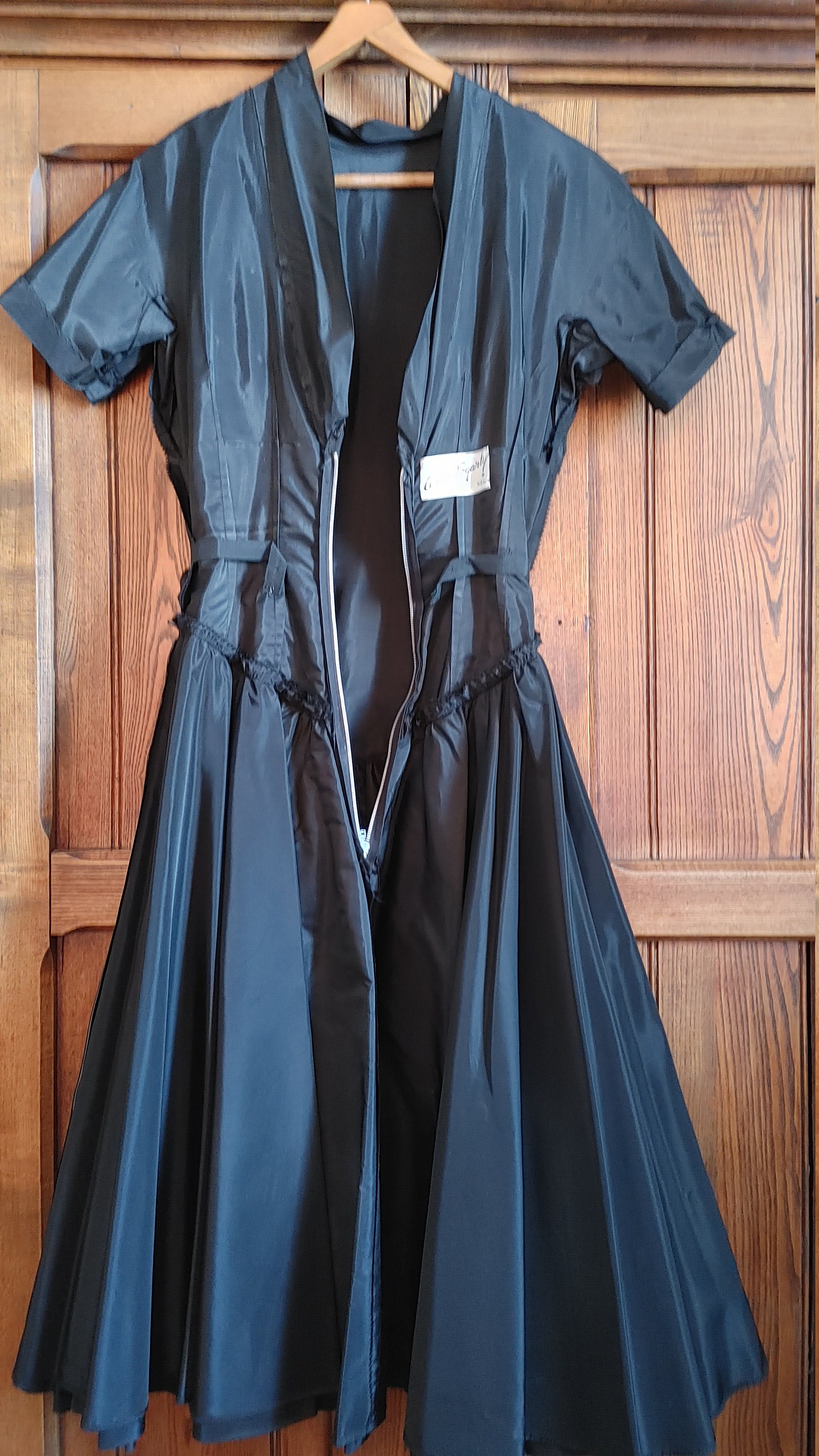 Designer Anne Fogarty, 1950s 'new Look' Black Taffeta Cocktail, Swing ...