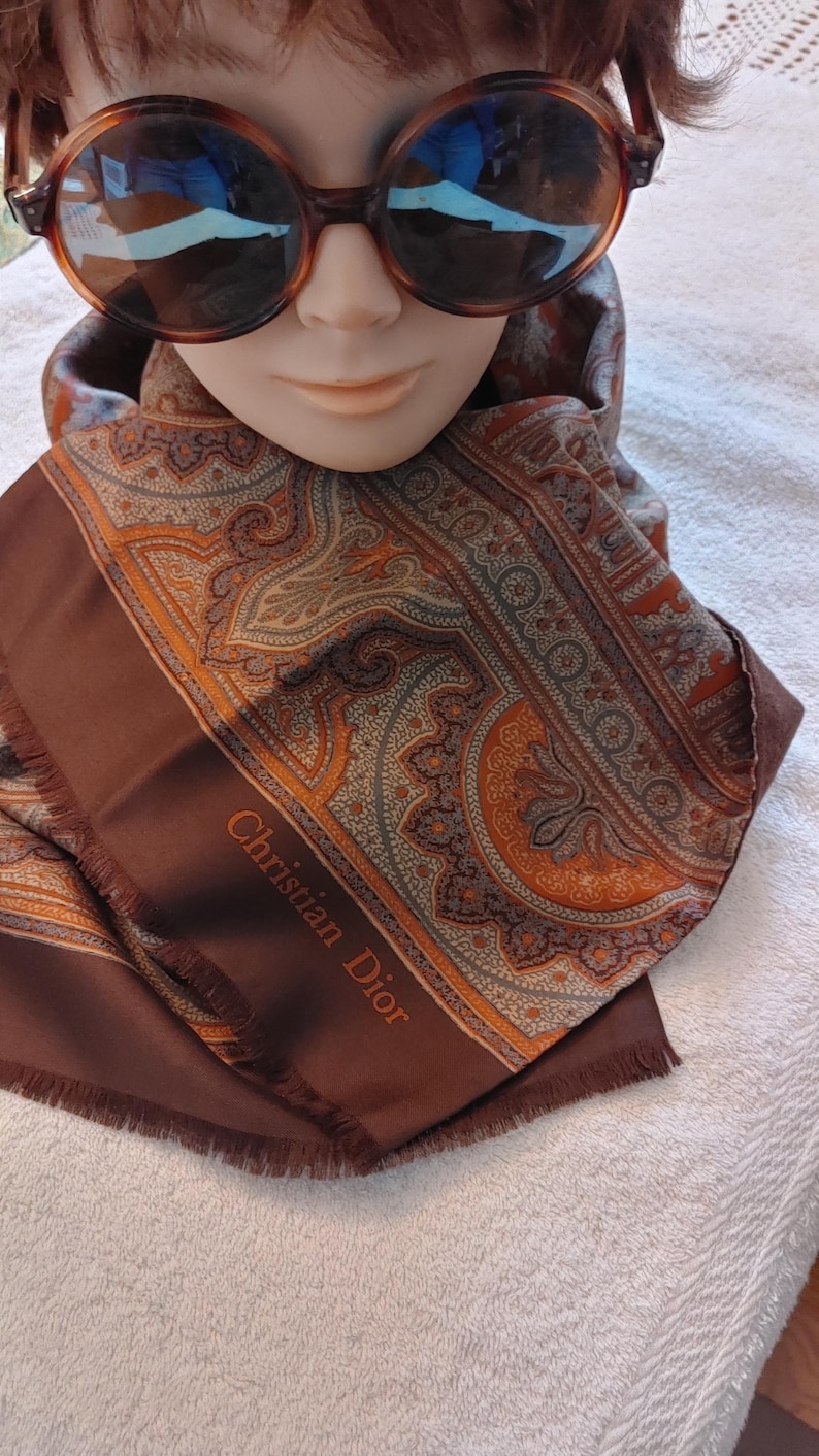 Vintage 1980s-90s Christian Dior Dark Chocolate Silk/wool Man's Scarf ...