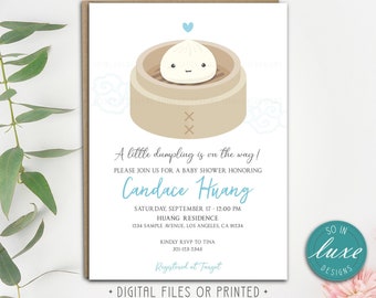 Dim Sum Baby Shower Invitation Dimsum, Dumpling, Bao, Baby, Boy ...