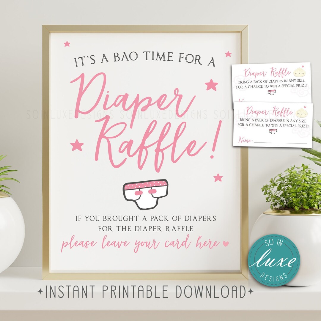 Dim Sum Diaper Raffle Sign Tickets | Dimsum, Dumpling, Instant Download ...