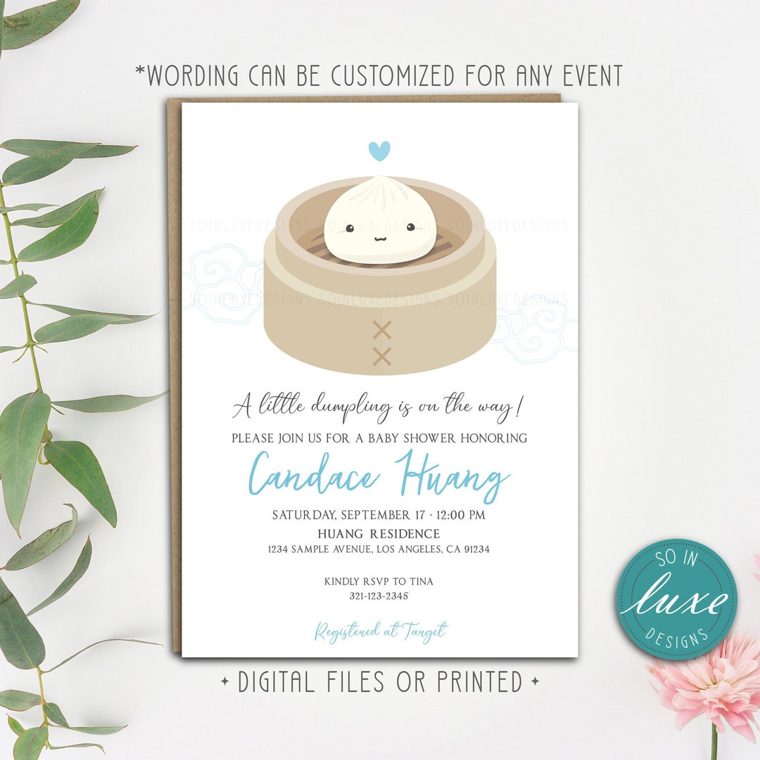 Dim Sum Baby Shower Invitation Dimsum Dumpling Bao Baby - Etsy