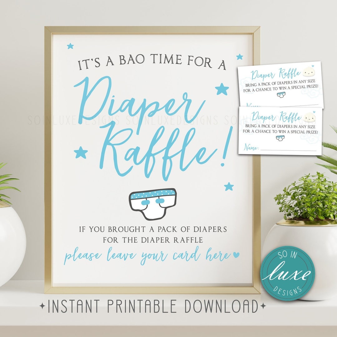 Dim Sum Diaper Raffle Sign Tickets | Dimsum, Dumpling, Instant Download ...