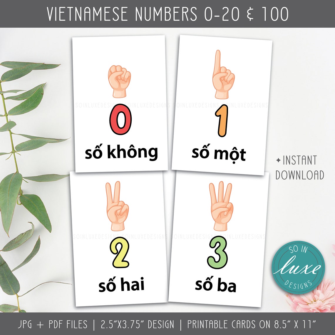 Vietnamese Numbers | Number Counting, Count, Flash Cards, Learn ...