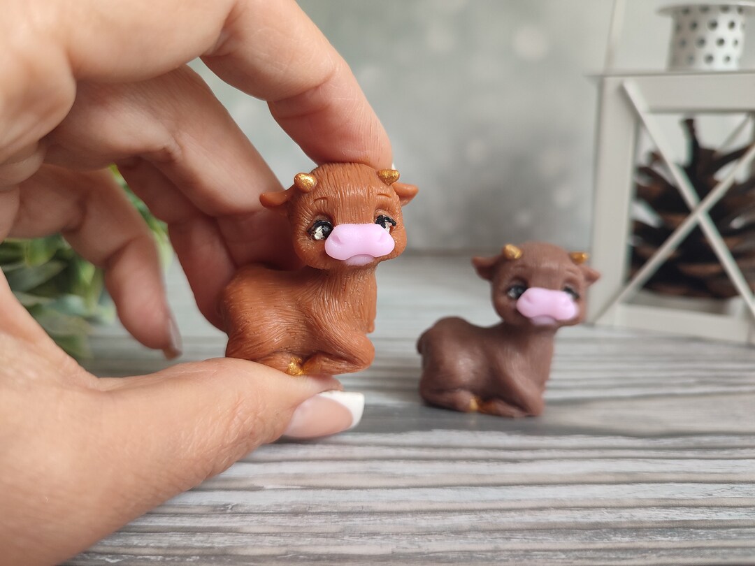 Miniature Little Cow Mold Mini Calf Silicone Mold for Resin Soap Candle ...