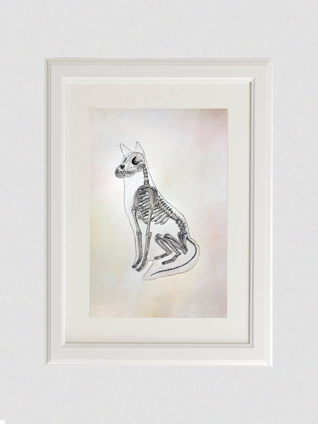Fox Skeleton Watercolor Painting: Original Artwork, Anatomy Wall Art - Etsy