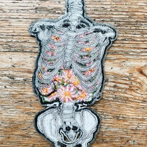 Blooming Ribs Anatomical Patch: Floral Human Skeleton Anatomy, Flower ...