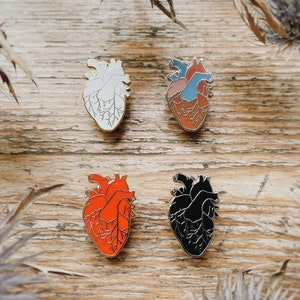 White Human Heart Enamel Pin: Small Anatomical Pin 1 Inch - Etsy