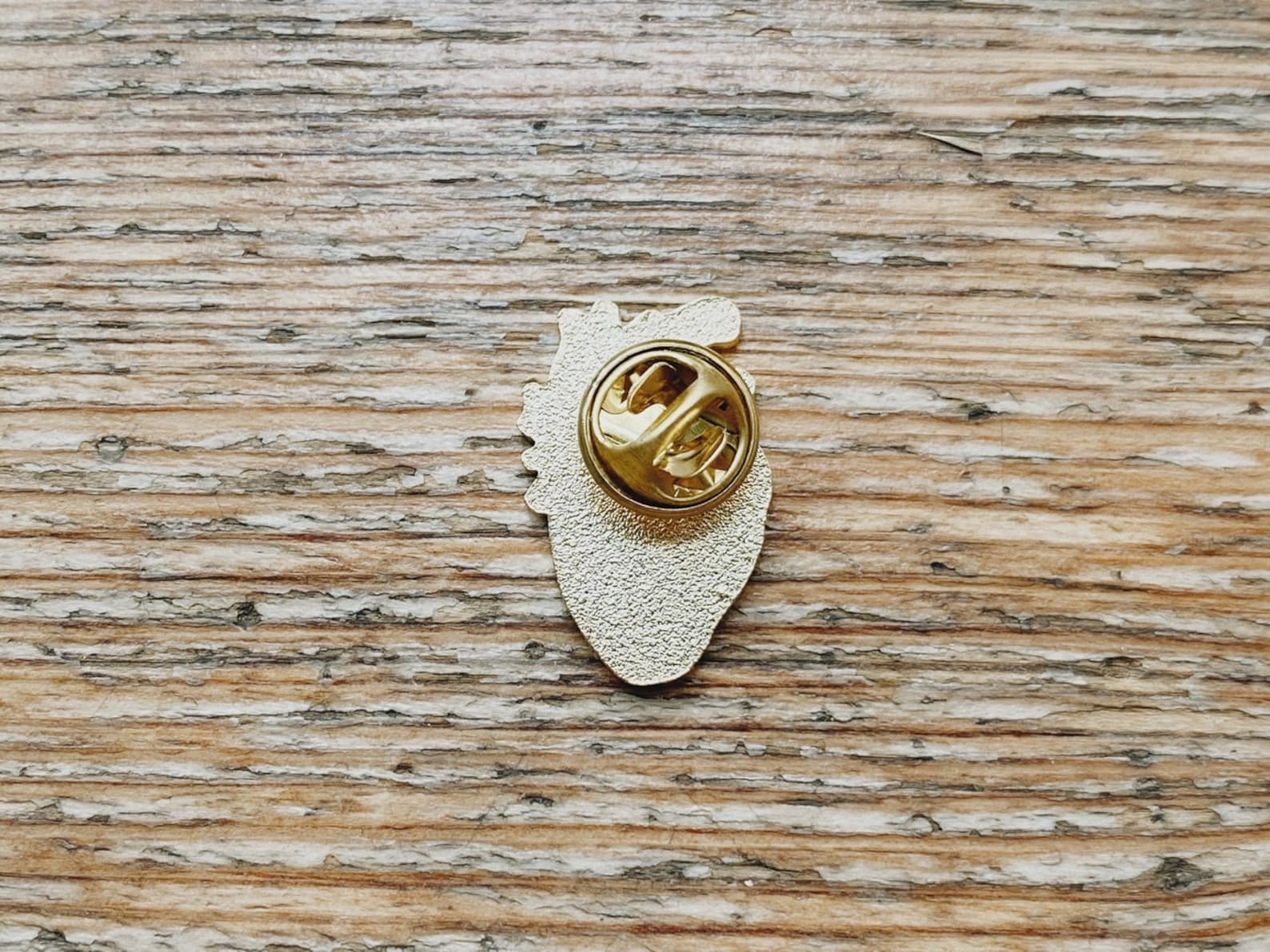 White Human Heart Enamel Pin: Small Anatomical Pin, 1 Inch Golden ...