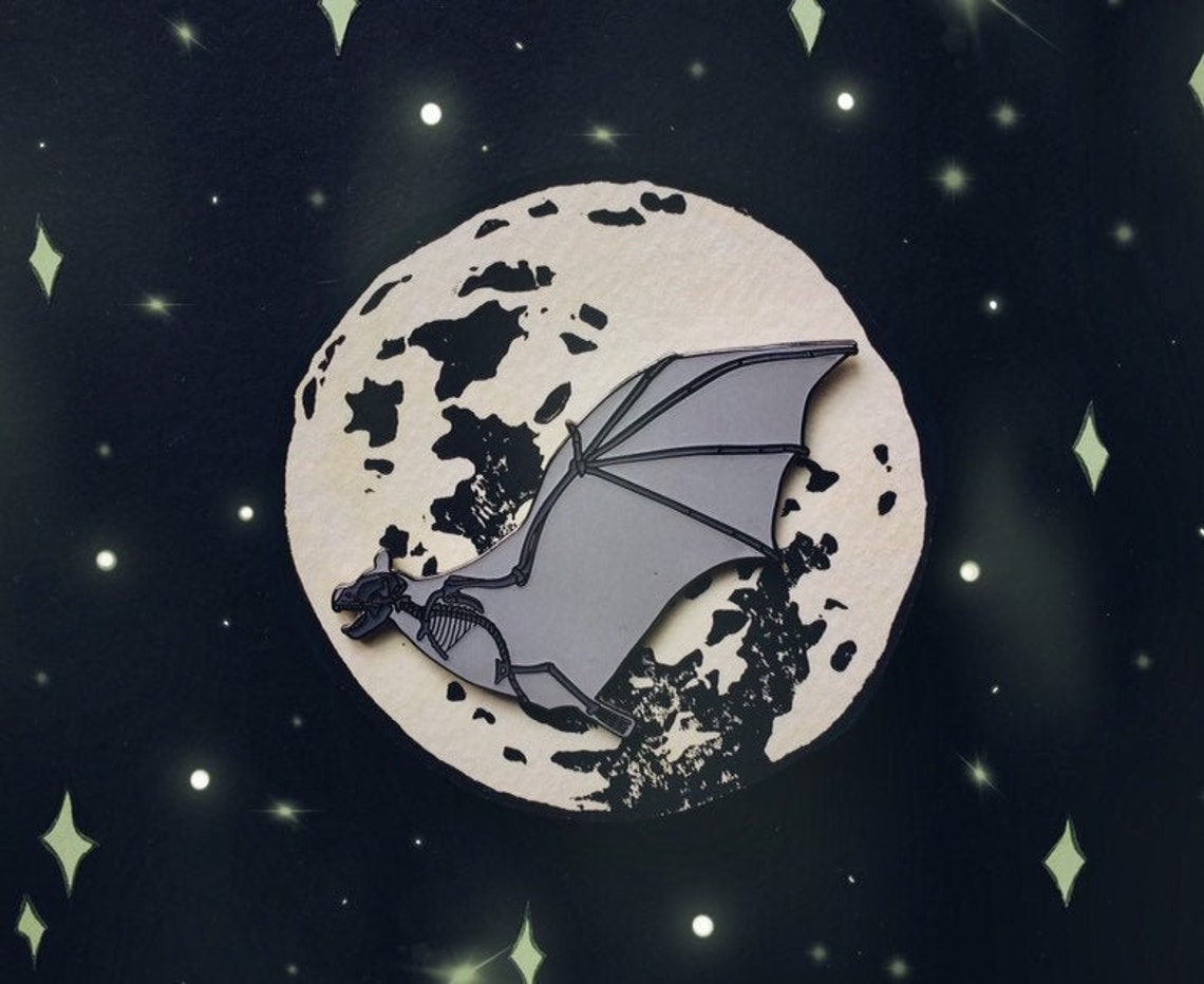 Bat Skeleton Enamel Pin: Glowing in the Dark, Animal Anatomy, Horror ...