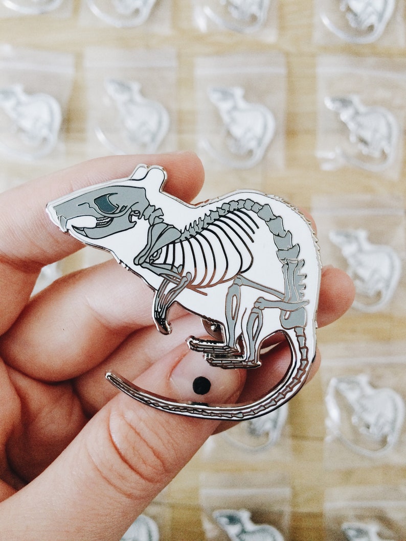 Rat Skeleton Enamel Pin: Mice Animal Anatomy Art - Etsy