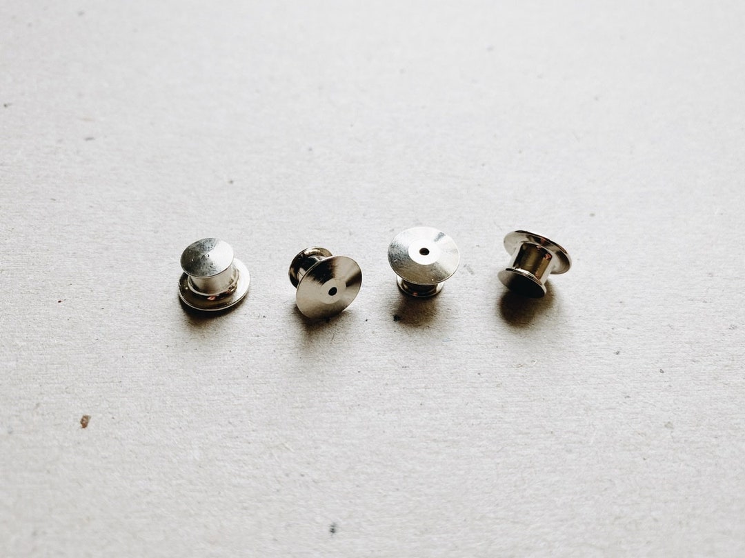 Pin Locking Backs: Pack of Flatheads, Silver Golden Enamel Pin Backing ...