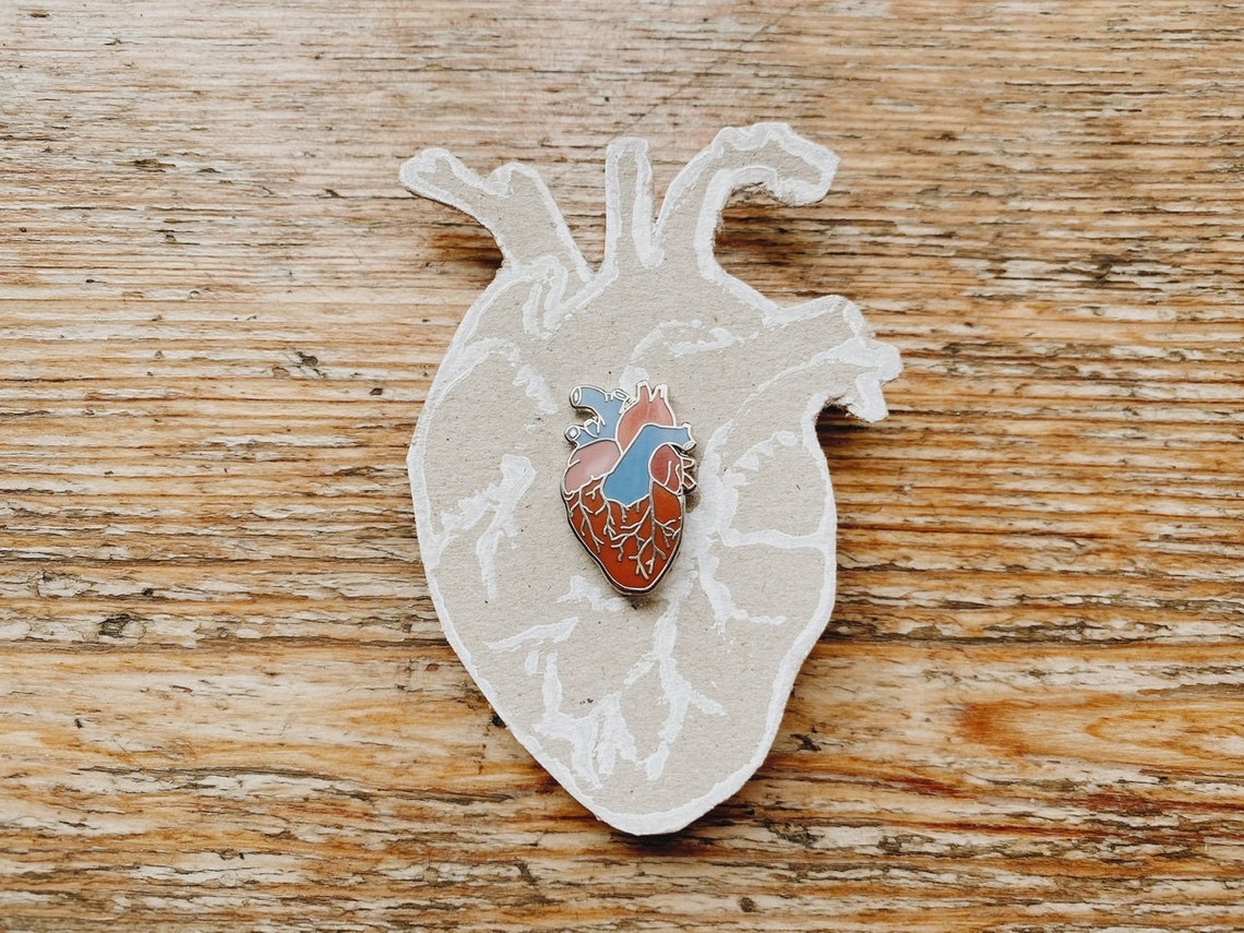 Anatomical Human Heart Pin: Colorful Hard Enamel Pin for - Etsy