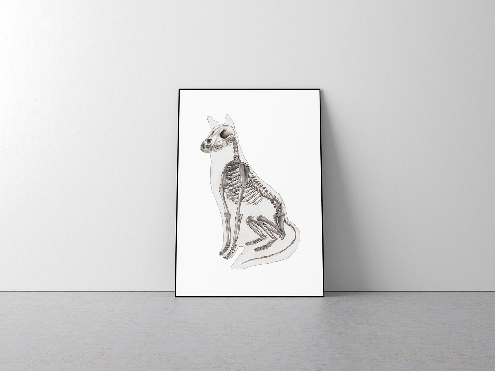 Fox Skeleton Art Print: Anatomy Wall Artwork Watercolor - Etsy
