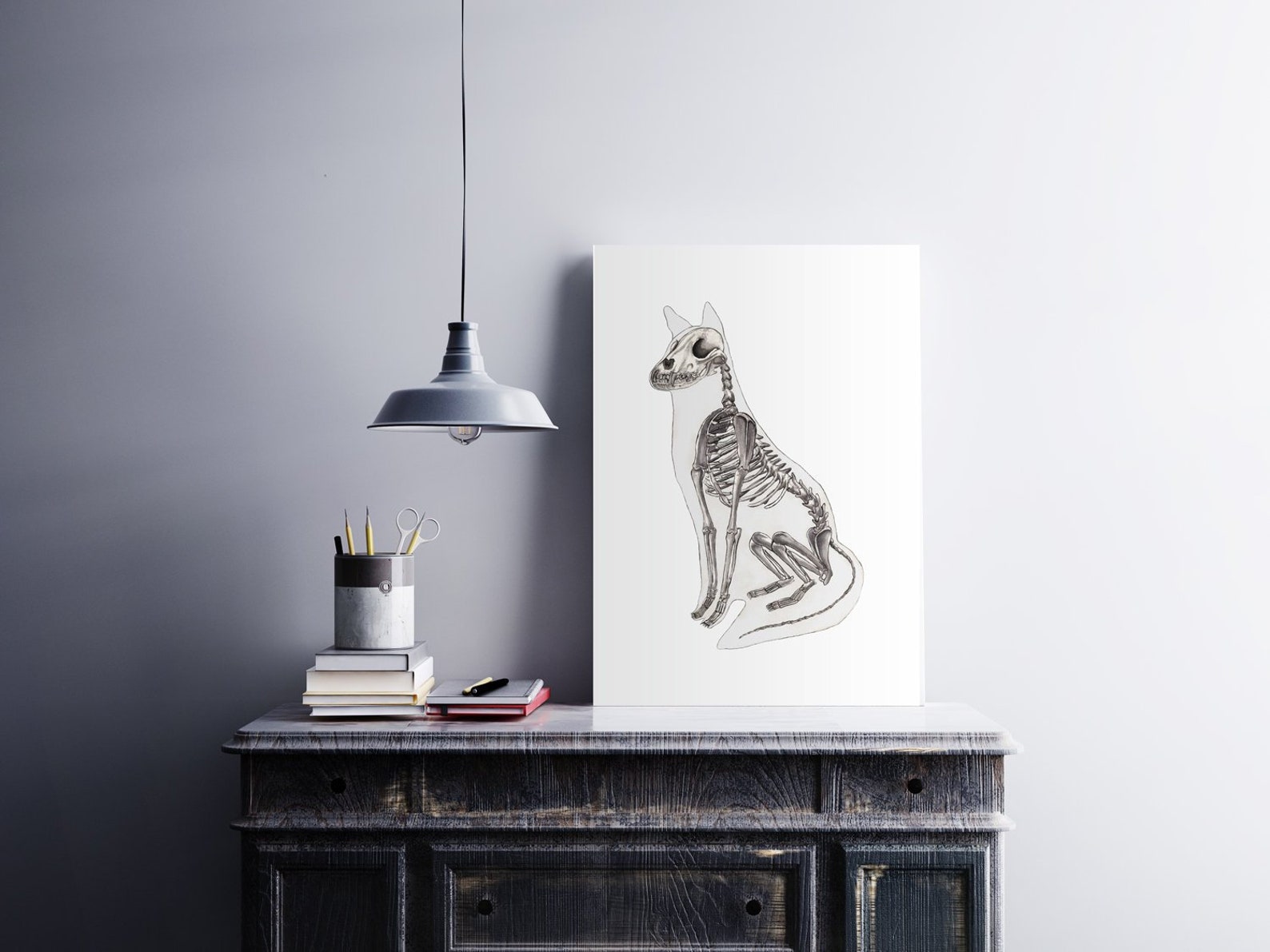 Fox Skeleton Art Print: Anatomy Wall Artwork, Watercolor Print, Animal ...