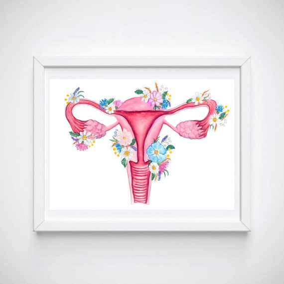 Floral Uterus Anatomy Print: Blooming Female Reproductive - Etsy
