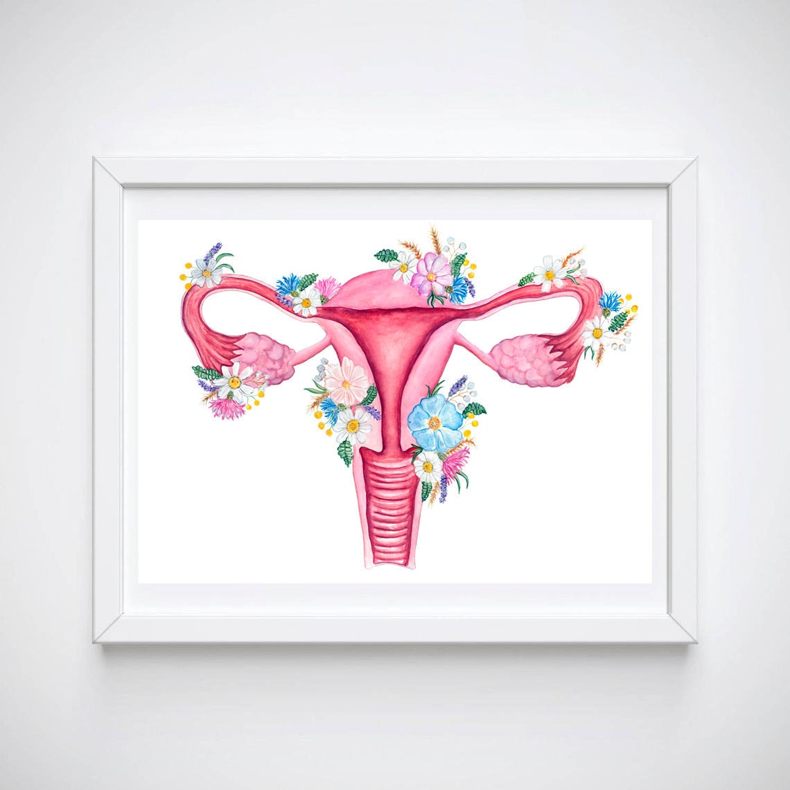 Floral Uterus Anatomy Magnet Midwife Gynecologist Gift Blooming Female ...